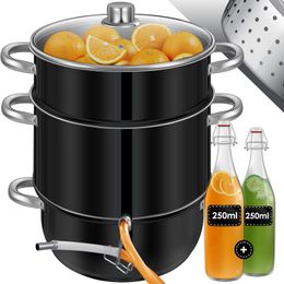 Kesser® Dampfentsafter 15 L Edelstahl Entsafter Saftpresse Inkl. 2x Bügelflasche Obst und Gemüse - für alle Herdarten geeignet auch Induktion Ø 26cm spülmaschinengeeignet Induktionsdampfentsafter