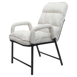 Esszimmerstuhl MCW-K40, Stuhl Polsterstuhl, 160kg belastbar Rückenlehne verstellbar Metall ~ Stoff/Textil creme-beige