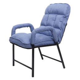 Esszimmerstuhl MCW-K40, Stuhl Polsterstuhl, 160kg belastbar Rückenlehne verstellbar Metall ~ Stoff/Textil blau
