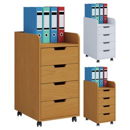 Vcm Rollcontainer Beistellcontainer mit 4 Schubladen Maße ca. H. 65 x B. 33 x T. 40 cm 4 leichtgängige Schubladen Bürocontainer - Konal Mini