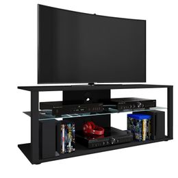 Vcm Holz TV Lowboard Fernsehschrank Rack Konsole Möbel Fernsehtisch Fernseh Phono Glas Folas XL