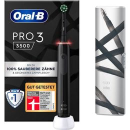 Oral-B Elektrische Zahnbürste PRO 3 3500, Aufsteckbürsten: 1 St., 3 Putzmodi, schwarz