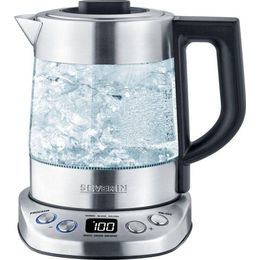 Severin Wasser-/Teekocher WK 3473, 2200 W, bis zu 1 l Wasser oder 0,75 l Tee, mit Teesieb, inkl. 5 Teeprogrammen, schwarz|silberfarben