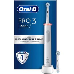 Oral-B Elektrische Zahnbürste 3 3000, Aufsteckbürsten: 2 St., 3 Putzmodi, weiß