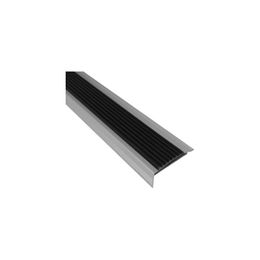 Alu-Treppenkantenprofil mit Antirutschbelag - Silber - Antirutsch-Streifen - 46 x 30 x 1000mm - 1 Stück - Silber
