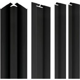 Verkleidungsplatte DecoDesign Zubehörset von Schulte beinhaltet 2 Endprofile, 1 Eckverbinder in Ecke, 1 Flächenverbinder, 210cm, Set in Schwarz Matt