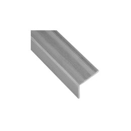 Alu-Treppenkantenprofil - Silber - Rutschhemmendes Rillenmotiv - 25x25x900mm - 1 Stück - Silber
