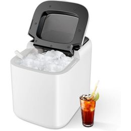 Eiswürfelmaschine von 15 kg/24H, Eiswürfelbereiter mit 2 Würfelgroessen, 2L Wassertank, Selbstreinigungsfunktion, Ice Maker mit Eisschaufel & Korb