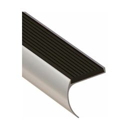Alu-Treppenkantenprofil mit Antirutschstreifen - Silber - Abgerundet - 44x45x1350mm - 1 Stück - Silber