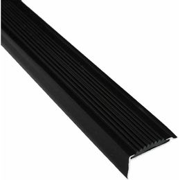 Treppenkantenprofil - Schwarz - Alu mit Gummi-Einlage - 42 x 22 x 1000 mm - 1 Stück - Schwarz