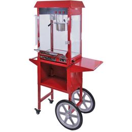 MONSTER SHOP KuKoo Retro Popcornmaschine Popcorn Maker Party Popcornautomat mit Wagen dekorative Innenbeleuchtung Popcorn-Maschine Veranstaltungen Kino Rot - Rot