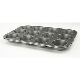 Muffinform 12er Backblech (ø 7 cm), für saftige Muffins & Cupcakes, Muffinblech, eckig & antihaft-beschichtet, Maße: 38,5 x 26,5 x 3 cm-9153 - Zenker