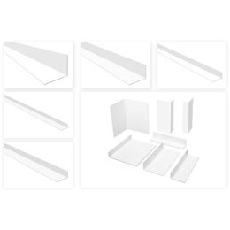 HEXIM Winkelleisten PVC weiß 2m - ungleichschenklig, 2 bis 4mm Stärke - HJ: 120x25mm, 3mm