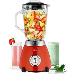 Zilan - 60er Jahre Retro Standmixer Edelstahl Smoothie Maker 850 Watt Mixer