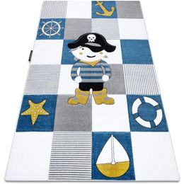 RUGSX Kinderteppich petit corsair pirat anker schiff blau blue 180x270 cm