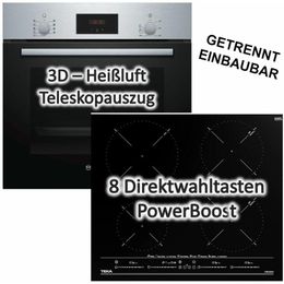 Herdset induktion Bosch Backofen Teleskopauszug mit teka Induktionskochfeld - autark, 60 cm neu