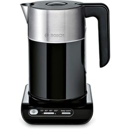 Bosch - kabelloser Wasserkocher TWK8613P, Abschaltautomatik, Überhitzungsschutz, Temperaturwahl, Warmhaltefunktion, 1,5 l, 2400 w, schwarz