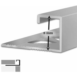 Floordirekt Fliesenprofil G-Form Silber Matt Höhe: 8 mm 5 Stück à 2,5 m - Silber Matt