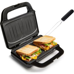 Domo - Sandwichmaker 2er Toaster mit Muschelplatte & Gabel 900Watt