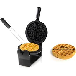 Domo Waffeleisen 180° drehend Ø17cm runde dicke belgische Waffeln & Waffelgabel 1000W