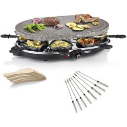 Setpoint - raclette für 8 Personen ovaler Steingrill mit Teppan Gabeln 1200Watt