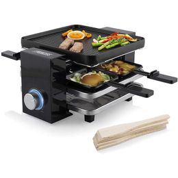 Princess - raclette Gerät eckig für 4 Personen, wendbare Grillplatte mit Parkdeck, 700 Watt