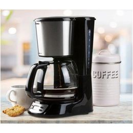 Domo Edelstahl Kaffeemaschine für 12 Tassen - mit Glaskanne & Timer