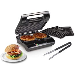 Princess Kontaktgrill , Waffeleisen & Sandwichmaker Wechselplatten, Grillzange 23x13cm