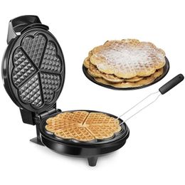 Tristar - Waffeleisen & Waffelgabel 5 dünne Herz Waffeln Ø20cm Herzchen Waffelbäcker 700W