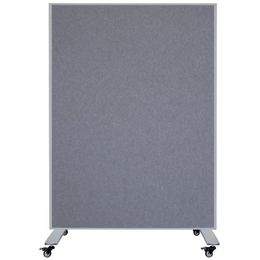 Vivol - Mobile Trennwand – Akustikplatte/Whiteboard – 120 x 160 cm – Grau/Weiß - Dunkelgrau