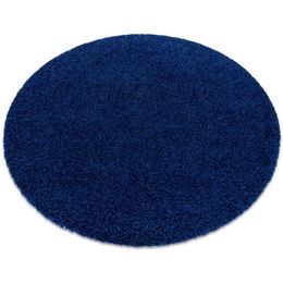 RUGSX Teppich soffi Kreis shaggy 5cm dunkelblau blue rund 120 cm