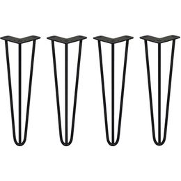 MONSTER SHOP Skiski Legs 4 x 3 Streben Hairpin-Legs Haarnadelbeine Haar-Nadel-Beine Haarnadel-Beine Tischbeine Stuhlbeine Möbelbeine Möbelfüße