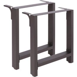 Tischkufen Tischbeine aus Vierkantprofilen 60x72cm schwarz pulverbeschichtet Tischgestell Tischfüße - schwarz