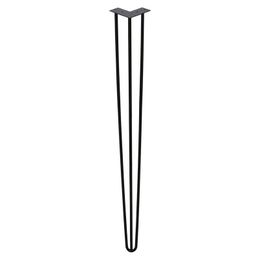 VINGO - 4 Stück tischbeine metall schwarz Tischkufen Haarnadel Tischbein 12 mm, Hairpin Legs aus Stahl, 3-Stange Bein, 61 cm