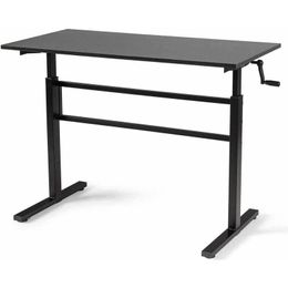 Bc-elec - BS400002 Höhenverstellbarer Schreibtisch (76-114cm) mit 120x60cm Platte, ergonomischer Schreibtisch, manuelles - Schwarz