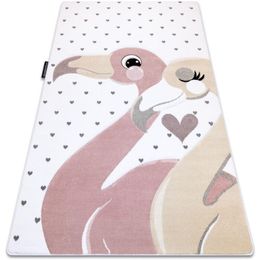 RUGSX Kinderteppich petit flamingos herzen sahne beige 120x170 cm