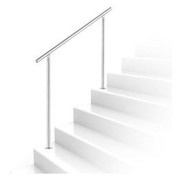 Swanew - Treppengeländer 160cm 0 Querstreben Edelstahl Geländer und Handläufe Balkongeländer Aufmontage Treppe Brüstung Balkon Pflegeleicht Innen und