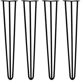 MONSTER SHOP Skiski Legs 4 x 3 Streben Hairpin-Legs Haarnadelbeine Haar-Nadel-Beine Haarnadel-Beine Tischbeine Stuhlbeine Möbelbeine Haarnadel-Tischbeine 71cm aus