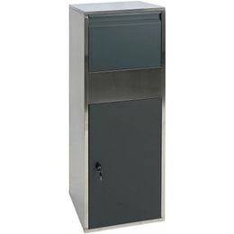 Paketkasten HHG 623, Paketbox Standbriefkasten Paketbriefkasten Größe xl Edelstahl anthrazit - grey