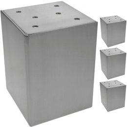 Kubisch Tischbeine für Schreibtische Schränke Möbel aus Edelstahl 10cm 4-Pack - PrimeMatik
