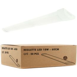 Arum Lighting - 20 extraflache LED-Lichtleisten line 16W IP40 1800Lm 60cm Température de Couleur: Blanc neutre 4000K
