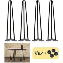 Hairpin Legs, 4er Set, 35 cm, schwarz, 2 Streben Tischbeine aus Stahl - HENGDA
