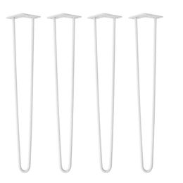 Natural Goods Berlin HAIRPIN Legs, Tischbeine, Haarnadelbeine, 12mm Stahl, Möbelfüße, Tischgestell, Tischkufen - 4 Stück, Weiß, 71cm - 2 Streben