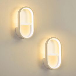 LED-Wandleuchte Innen Modern 15W led Wandlampe Kaltweißes/Neutrales/Warmweißes für Wohnzimmer Schlafzimmer Treppenhaus Flur Weiß,2 Stück - Heilmetz