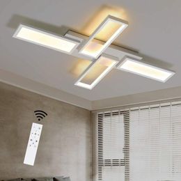 ZMH - Deckenleuchte led Wohnzimmerlampe weiß Deckenlampe Dimmbar 58W 82.7CM Eckig Modern Design Schlafzimmerlampe Küchenlampe mit Fernbedienung Innen