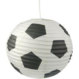 Niermann - Kinder Papierlampe fussball Motiv Lampenschirm Ø40cm mit Aufhängung & led Licht