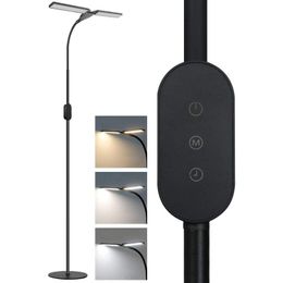 ZMH LED Stehlampe dimmbar Wohnzimmer Leselampe - Modern Stehleuchte Touch Standleuchte mit Timer und Memoryfunktion Flexibler Schwanenhals