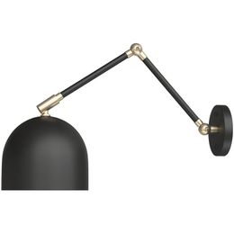 PRIVATEFLOOR Schreibtischlampe - Wandlampe - Lodf Schwarz - Messing, Metall - Schwarz