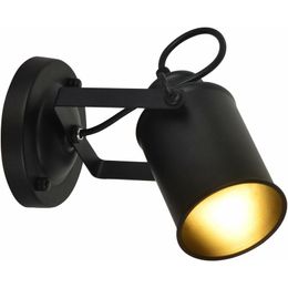 Retro Industrielle Wandleuchte Schwarz Vintage Wandlampe Innen Industrielampe Strahler Schwenkbar Metall Wandleuchten Deckenlampe für Flur