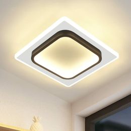 Deckenlampe led Schlafzimmer Deckenleuchte Flur - 3000K Warmweiß Schlafzimmerlampe Modern Flurlampe 14W Schwarz Design Wohnzimmerlampe Rund